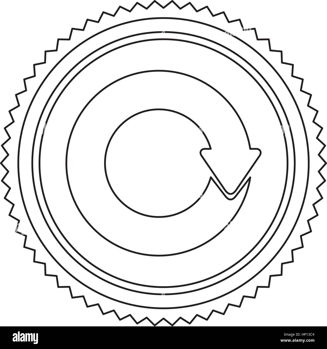 circular frame contour with circular reuse symbol vector illustration ...