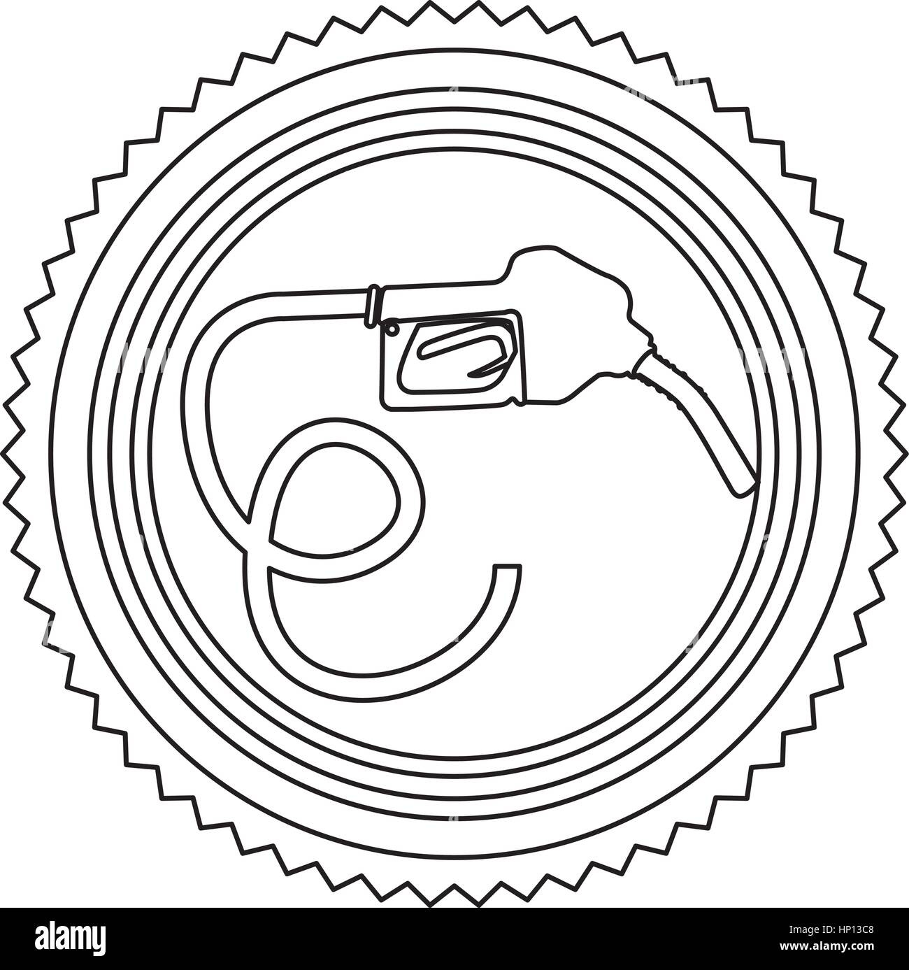 circular frame contour with bio fuel hose vector illustration Stock ...