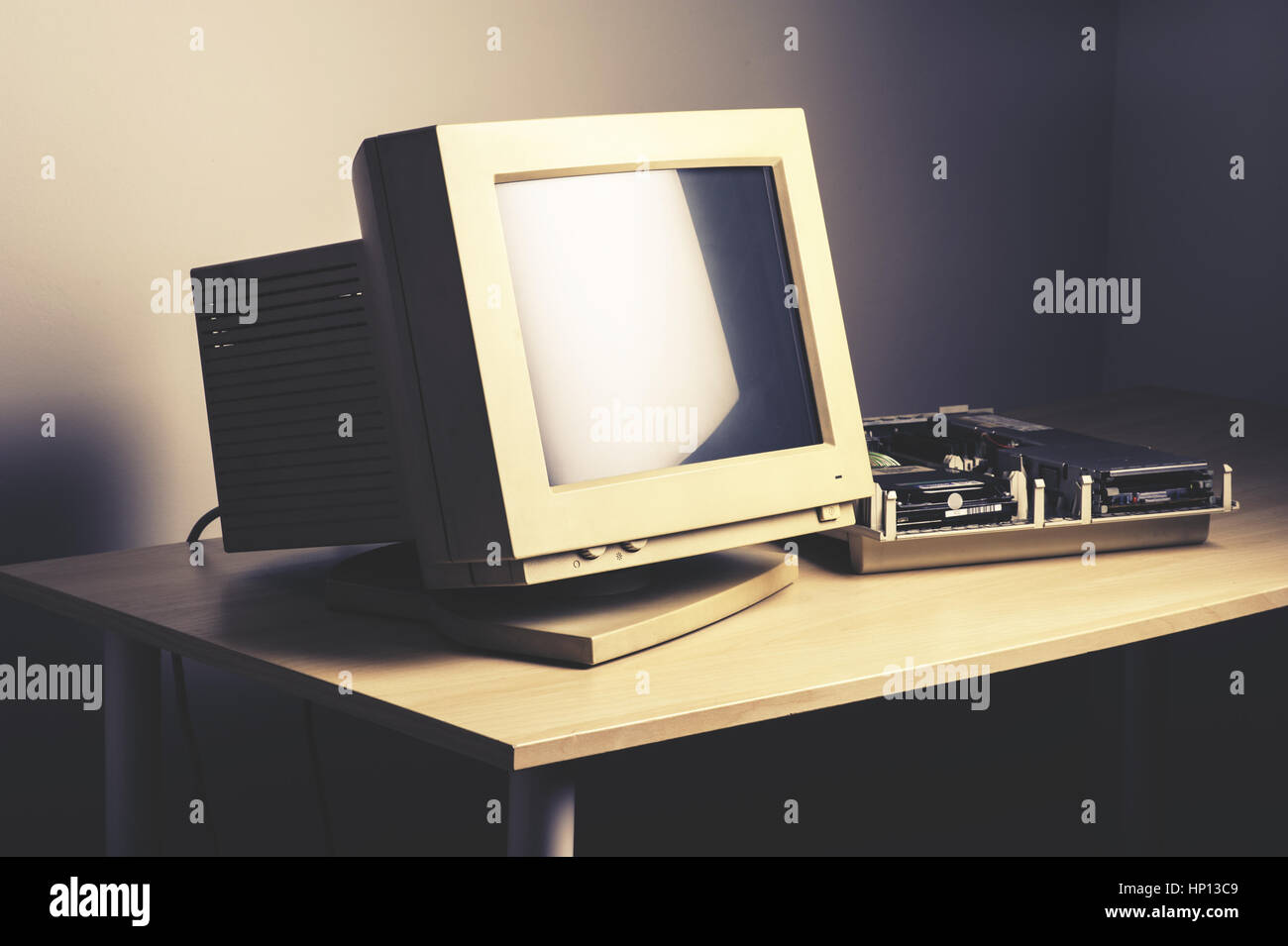 old and dirty CRT computer monitor Stock Photo - Alamy