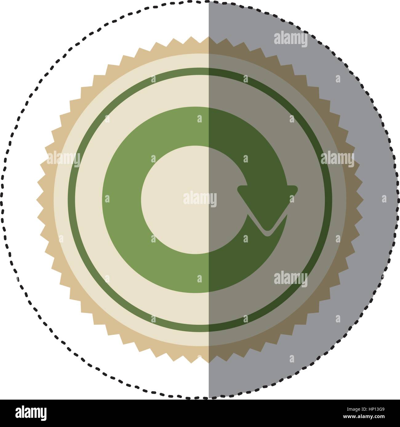 color circular frame sticker with circular reuse symbol vector ...