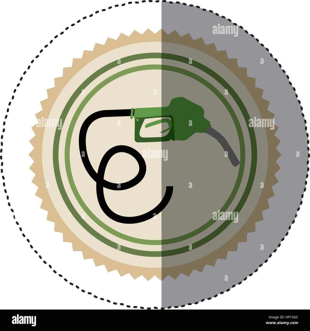 color circular frame sticker with bio fuel hose vector illustration ...