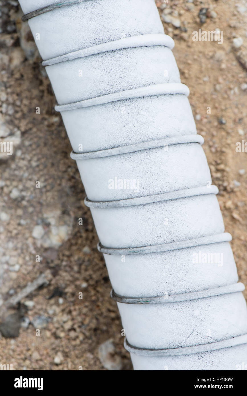 cold hose from heat exchanger system, frozen industrial hose Stock ...