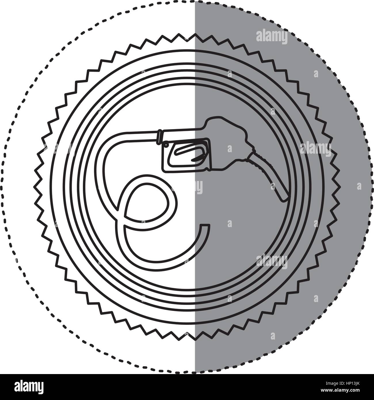 sticker monochrome of circular frame with bio fuel hose vector ...
