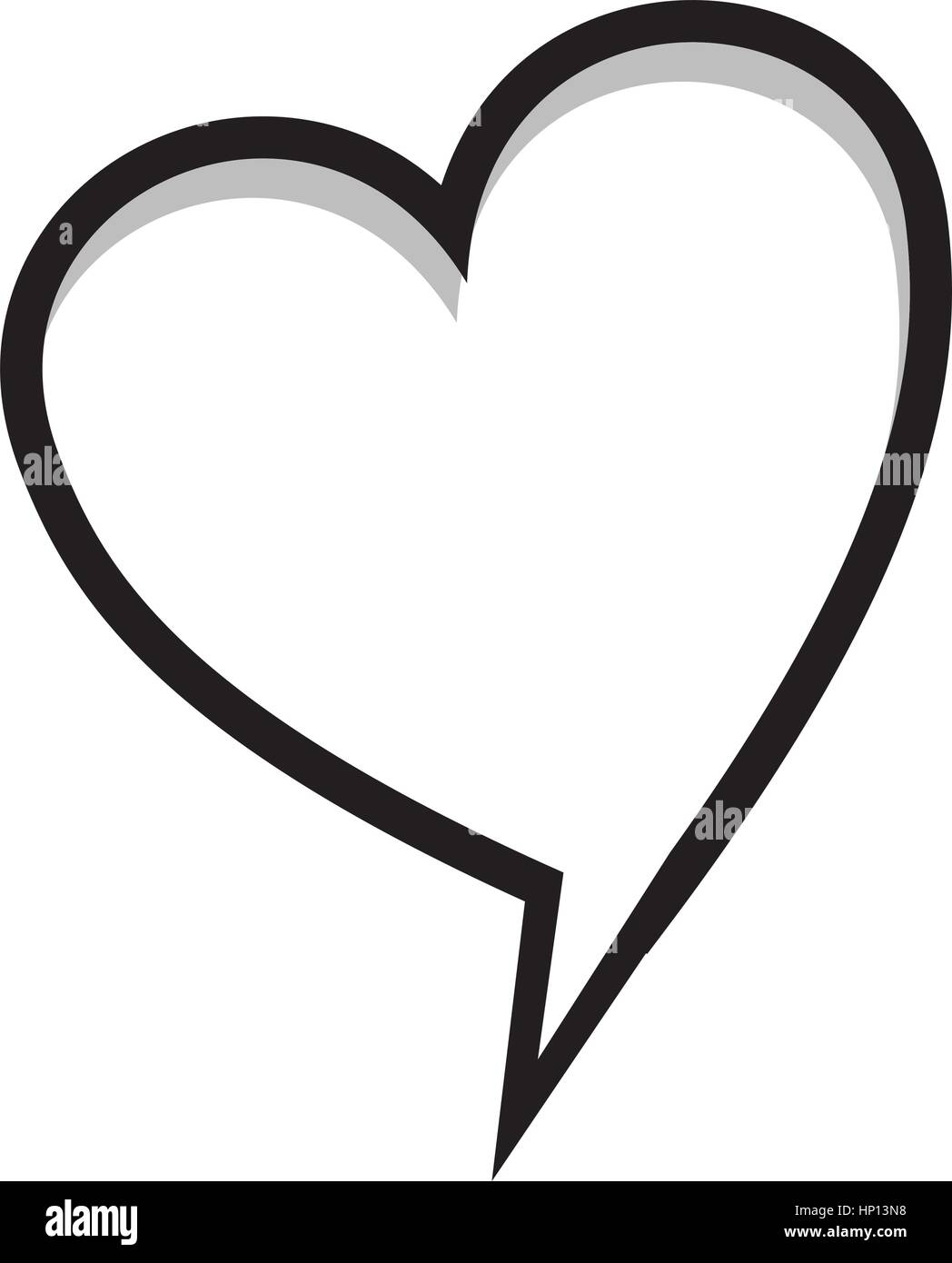monochrome silhouette heart shape dialog box vector illustration Stock ...