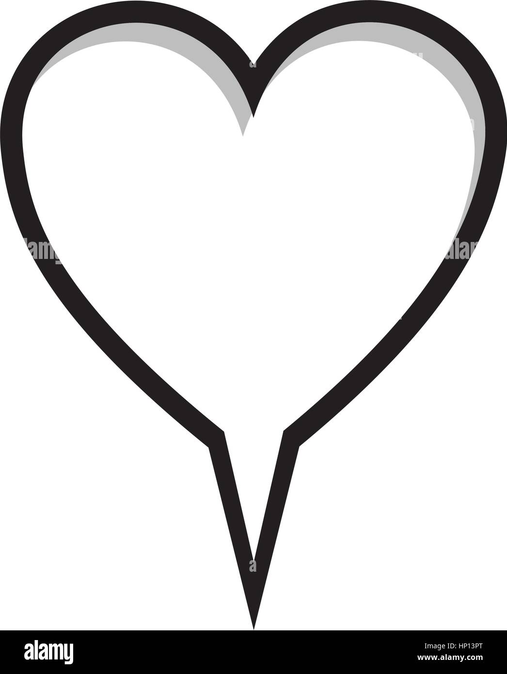 monochrome silhouette heart shape dialog box vector illustration Stock ...
