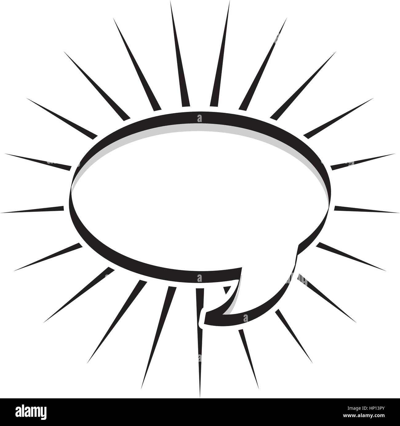 monochrome silhouette oval shape dialog box with lines around vector ...