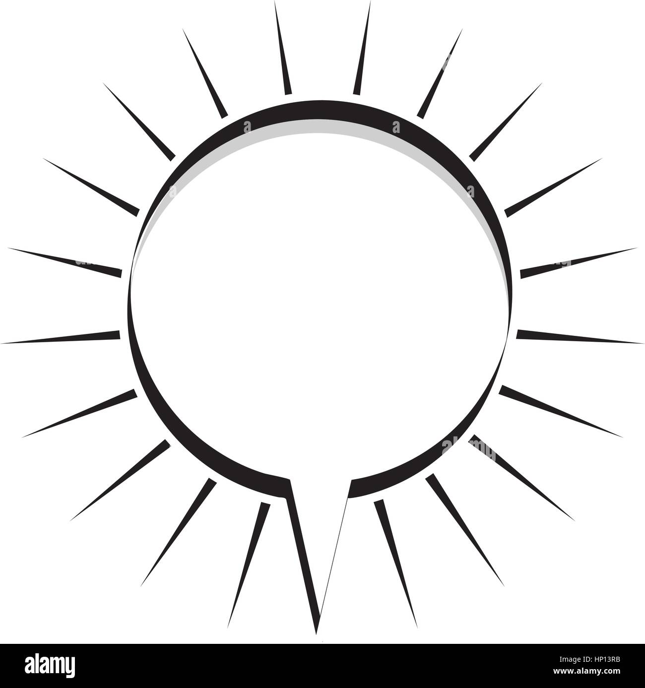 monochrome silhouette circular shape dialog box with lines around ...