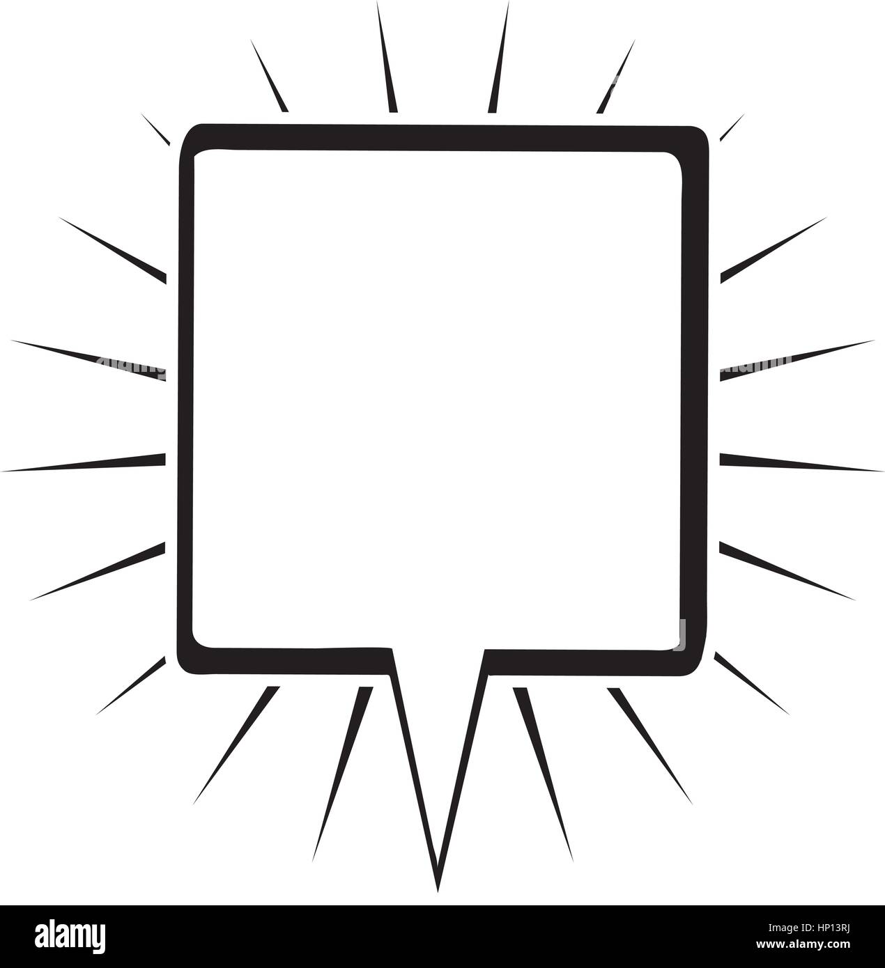 monochrome silhouette square shape dialog box with lines around vector ...