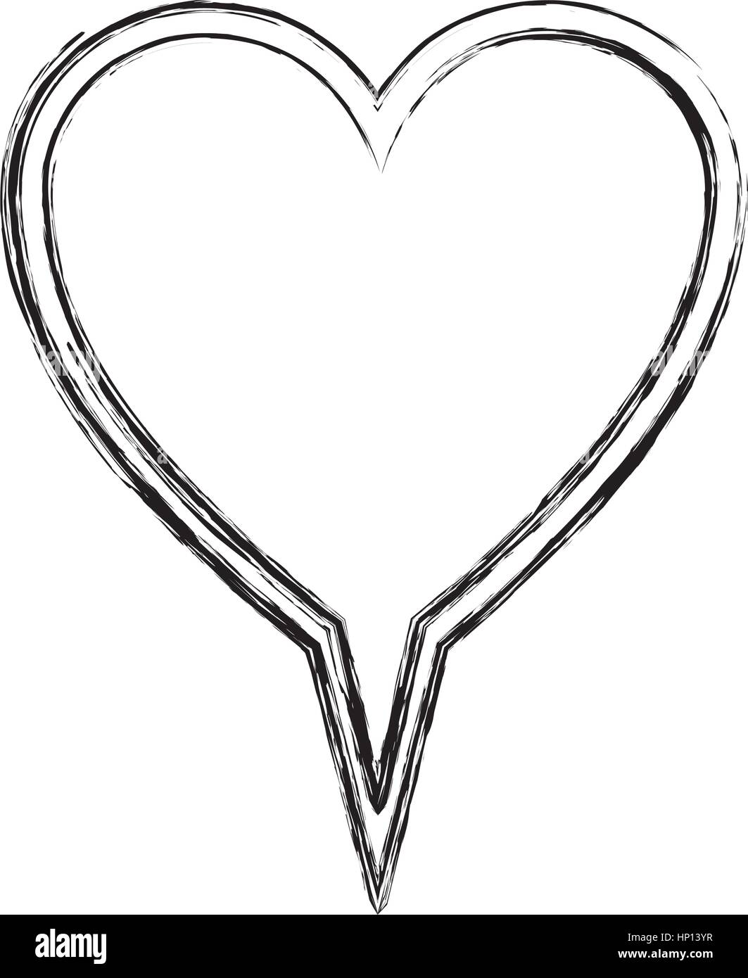 blurred silhouette heart shape dialog box vector illustration Stock ...