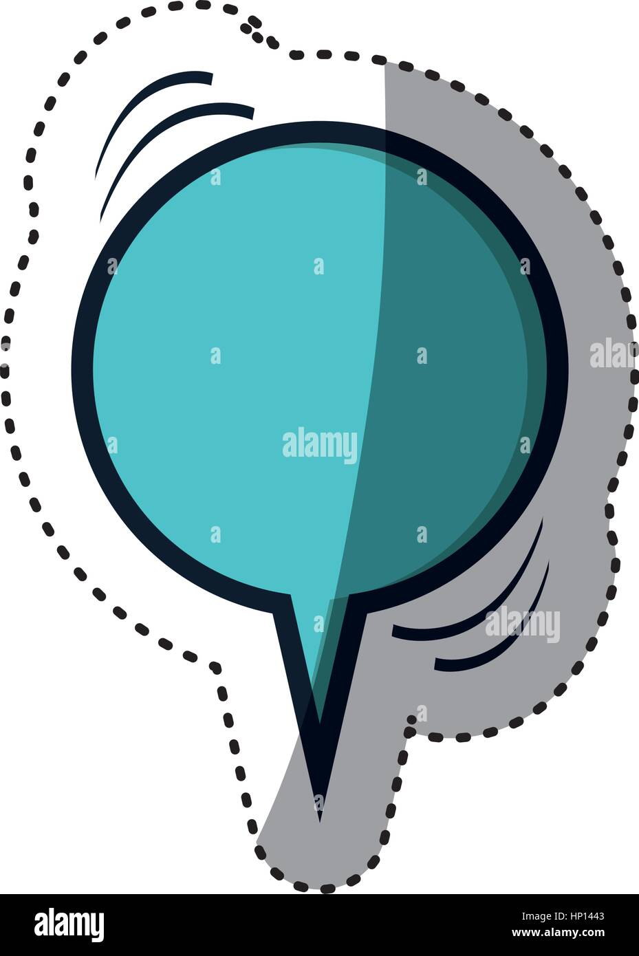 blue sticker circular shape dialog box vector illustration Stock Vector ...