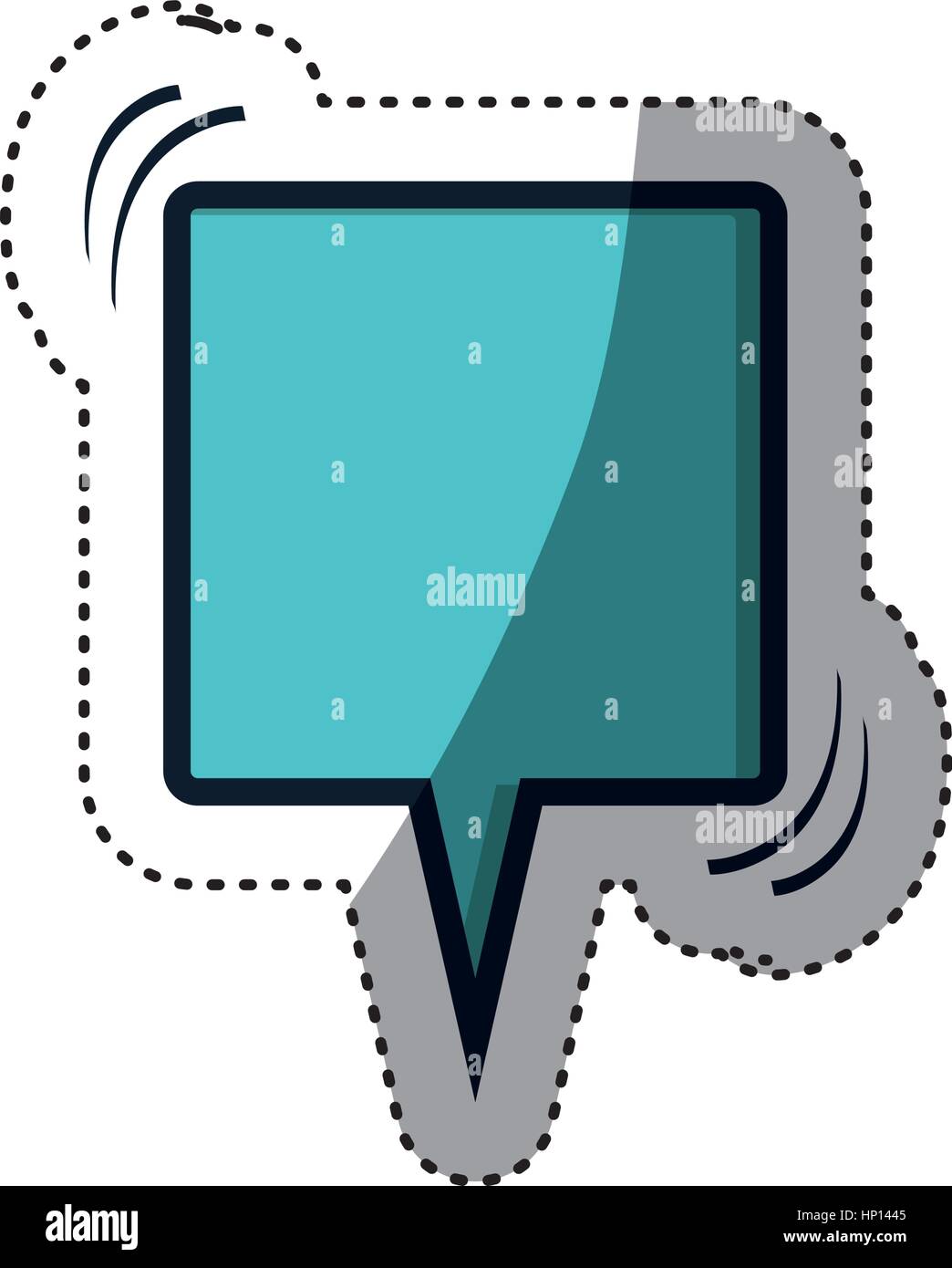 blue sticker square shape dialog box vector illustration Stock Vector ...