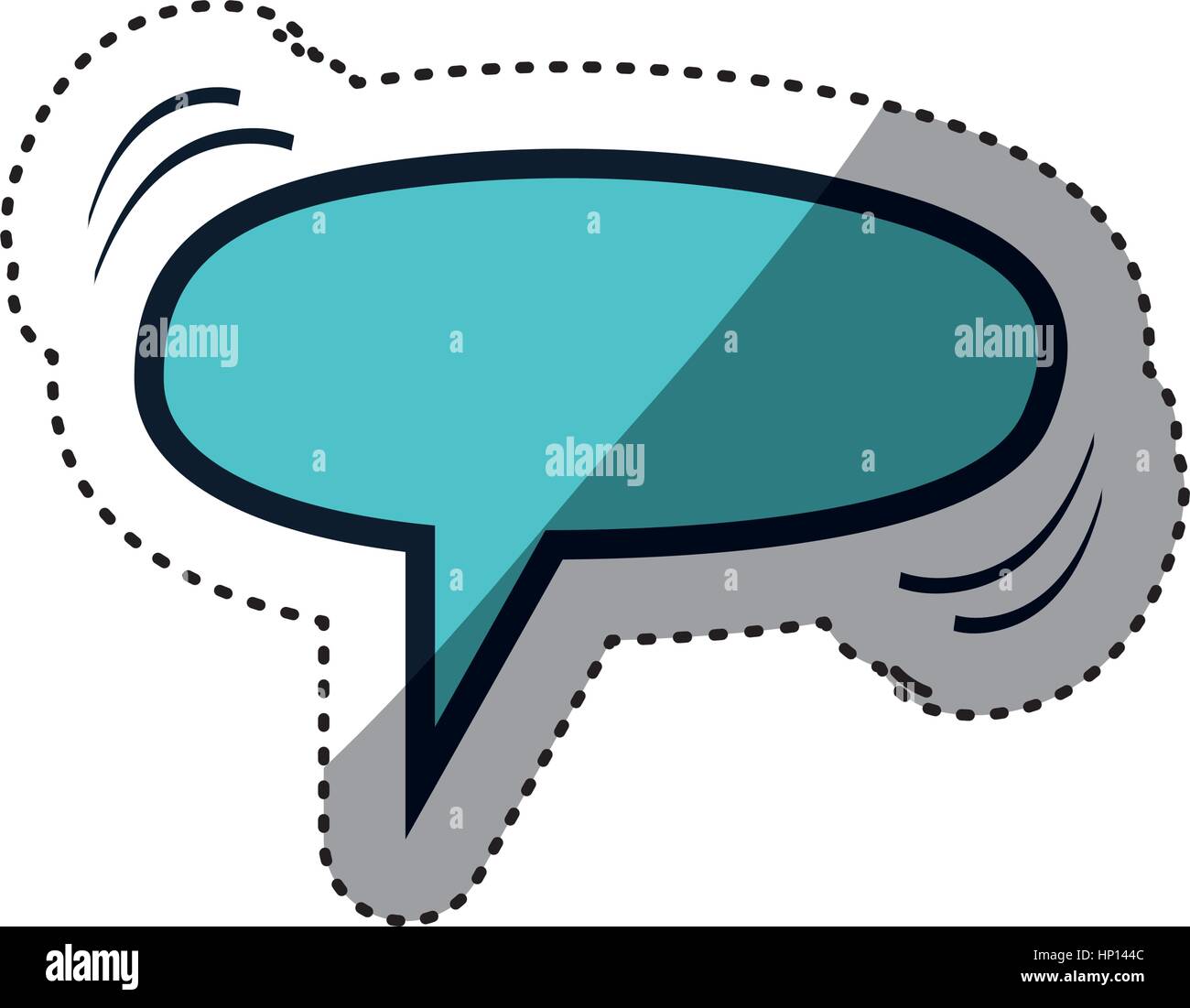 blue sticker ellipse shape dialog box vector illustration Stock Vector ...