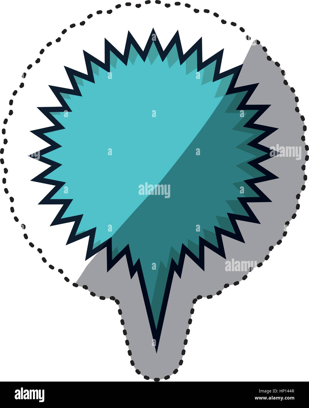 blue sticker circular callout scream for dialogue vector illustration ...
