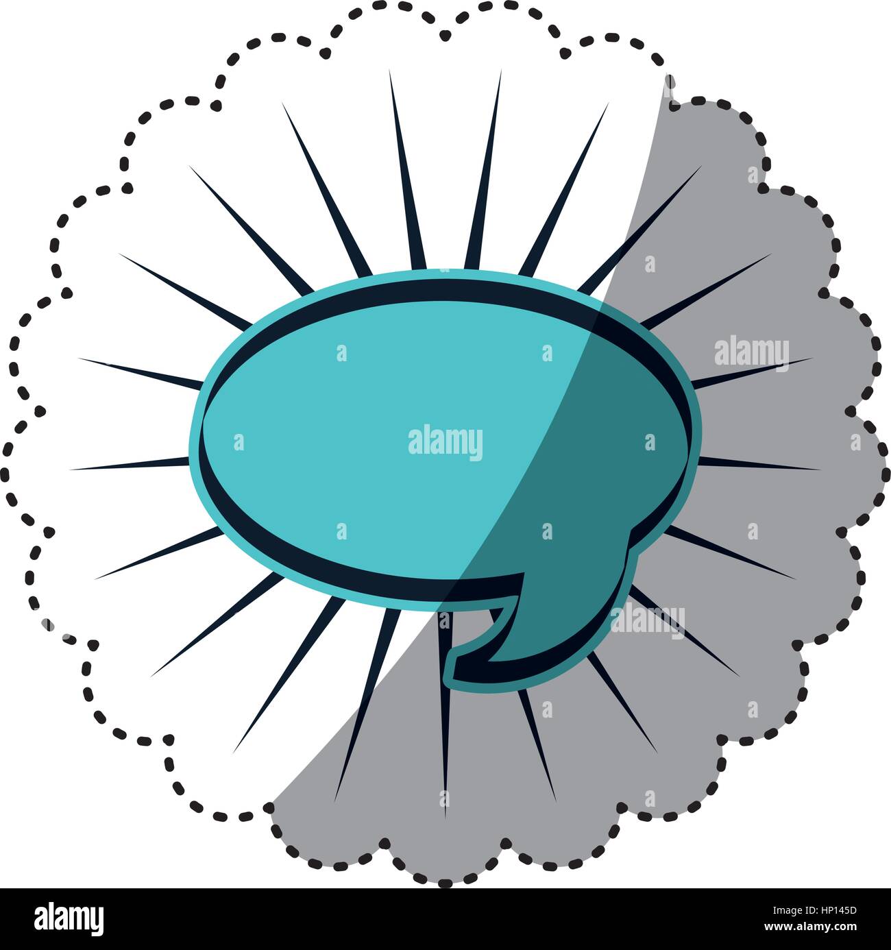 blue sticker oval shape dialog box with lines around vector ...