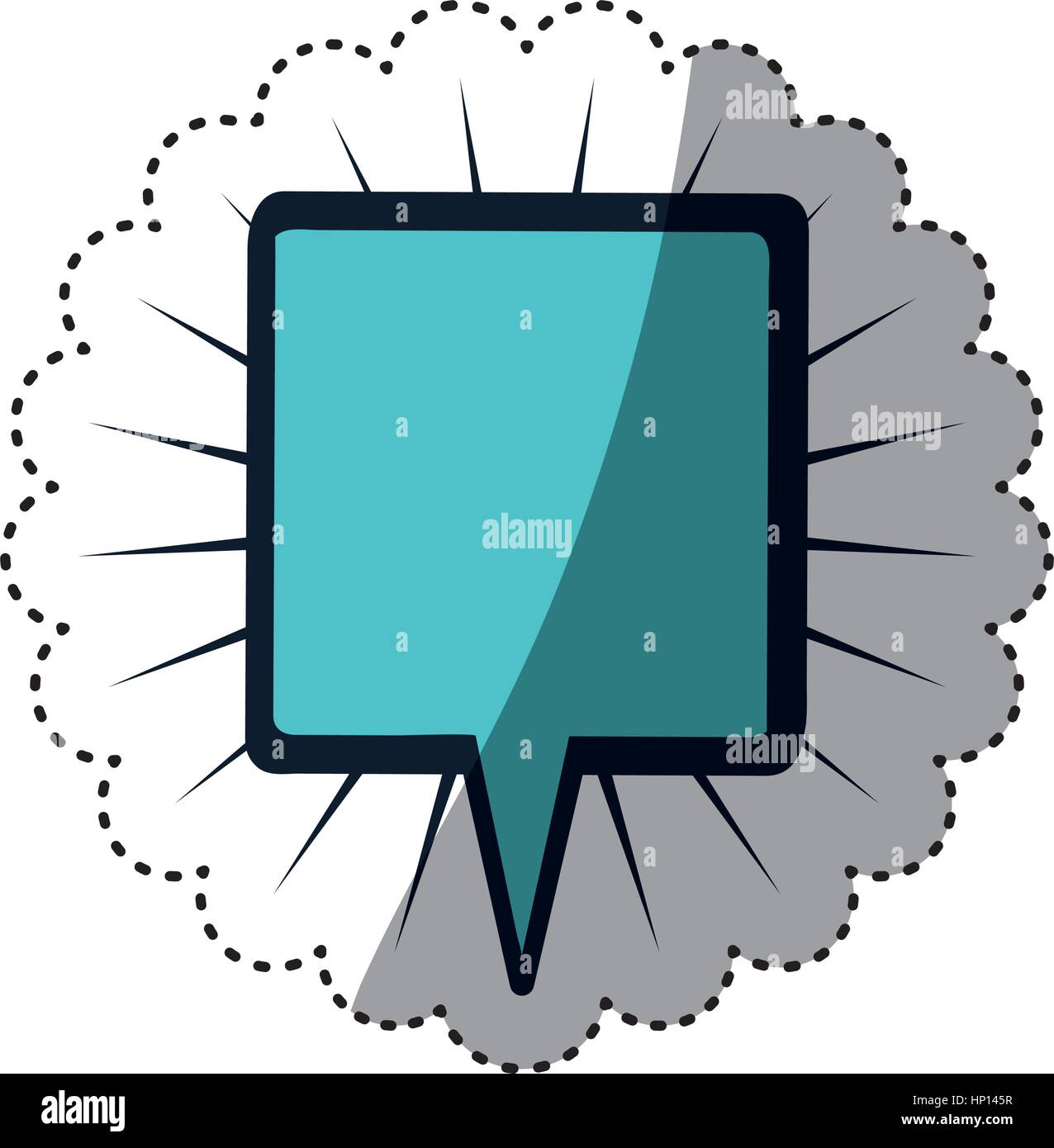 blue sticker square shape dialog box with lines around vector ...