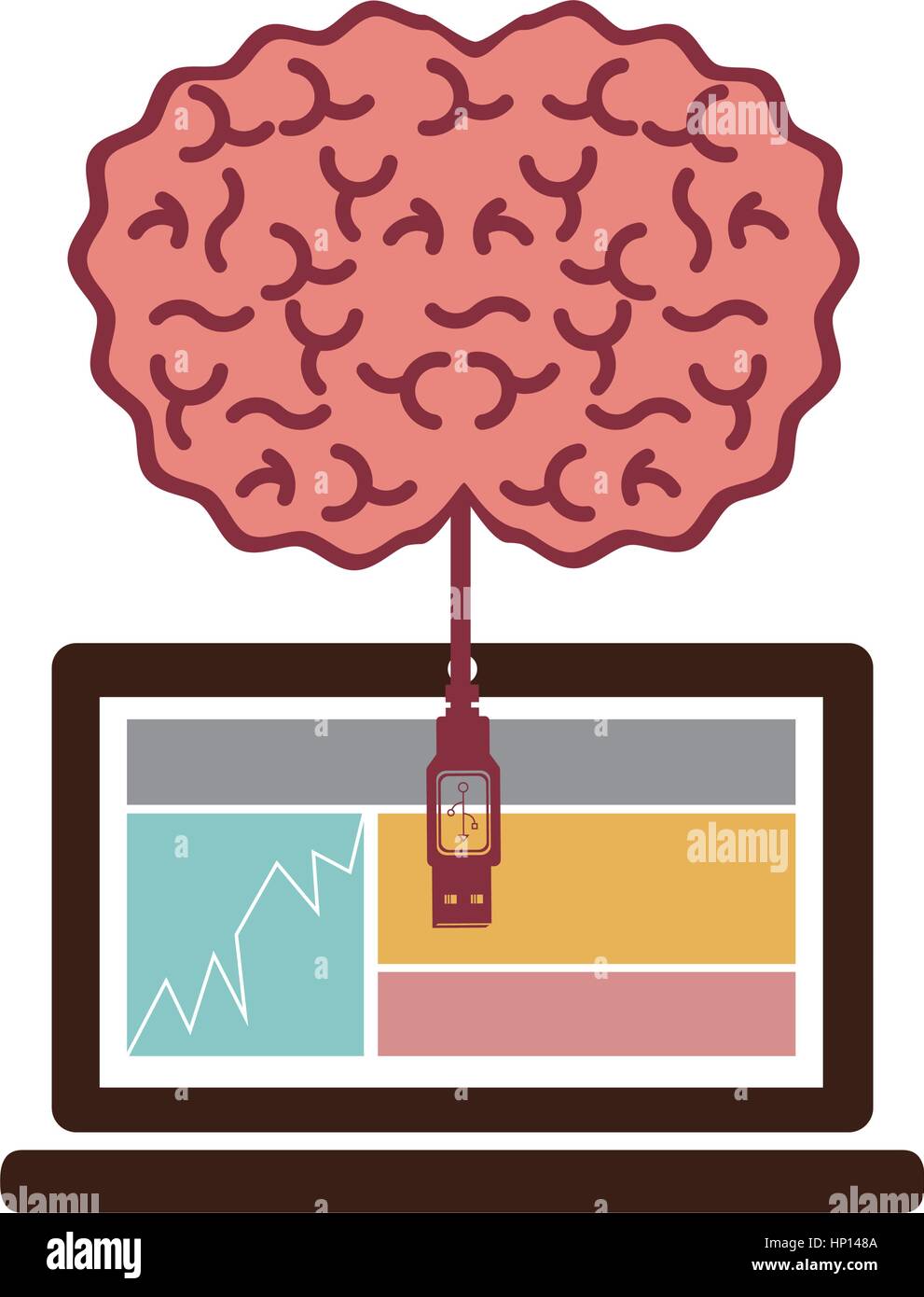 Modern device connected usb Stock Vector Images - Alamy