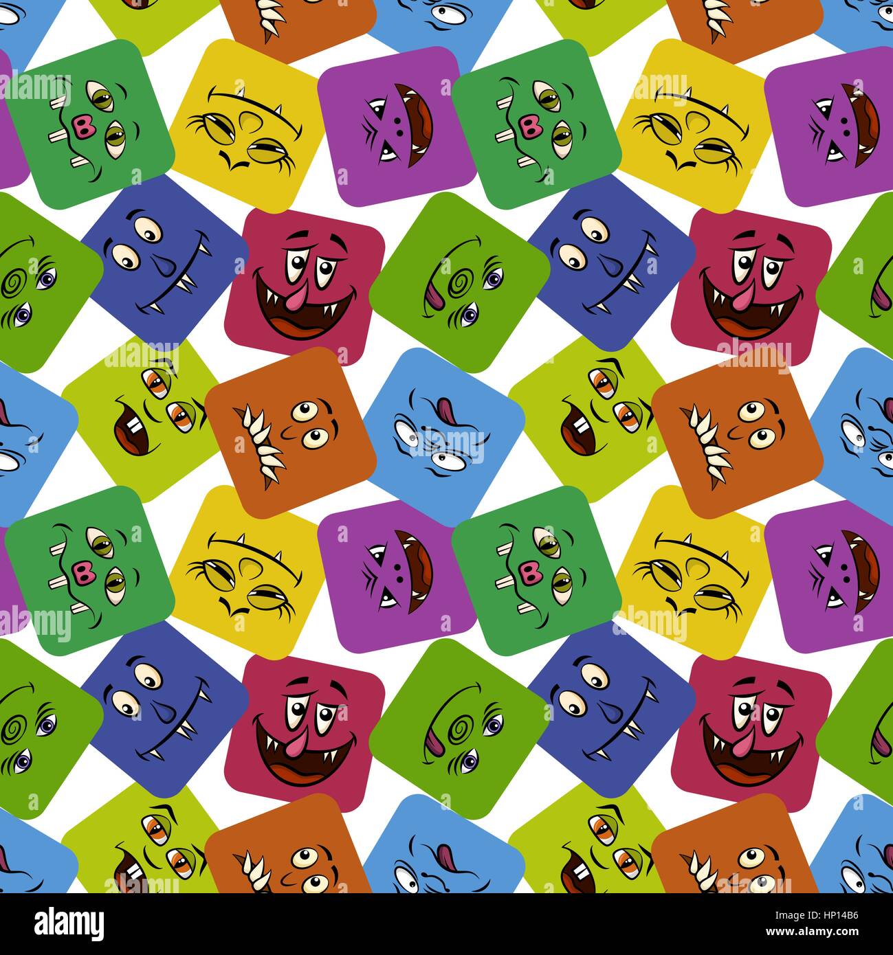 Monster Smileys, Seamless Stock Vector Image & Art - Alamy