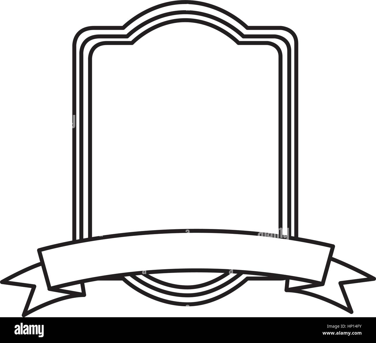 silhouette rectangle heraldic border design vector illustration Stock ...