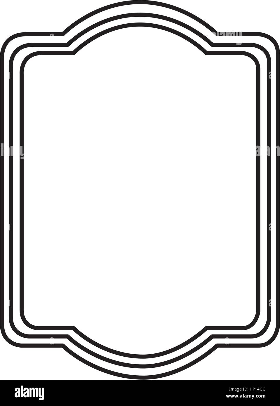 silhouette rectangular heraldic decorative frame vector illustration ...