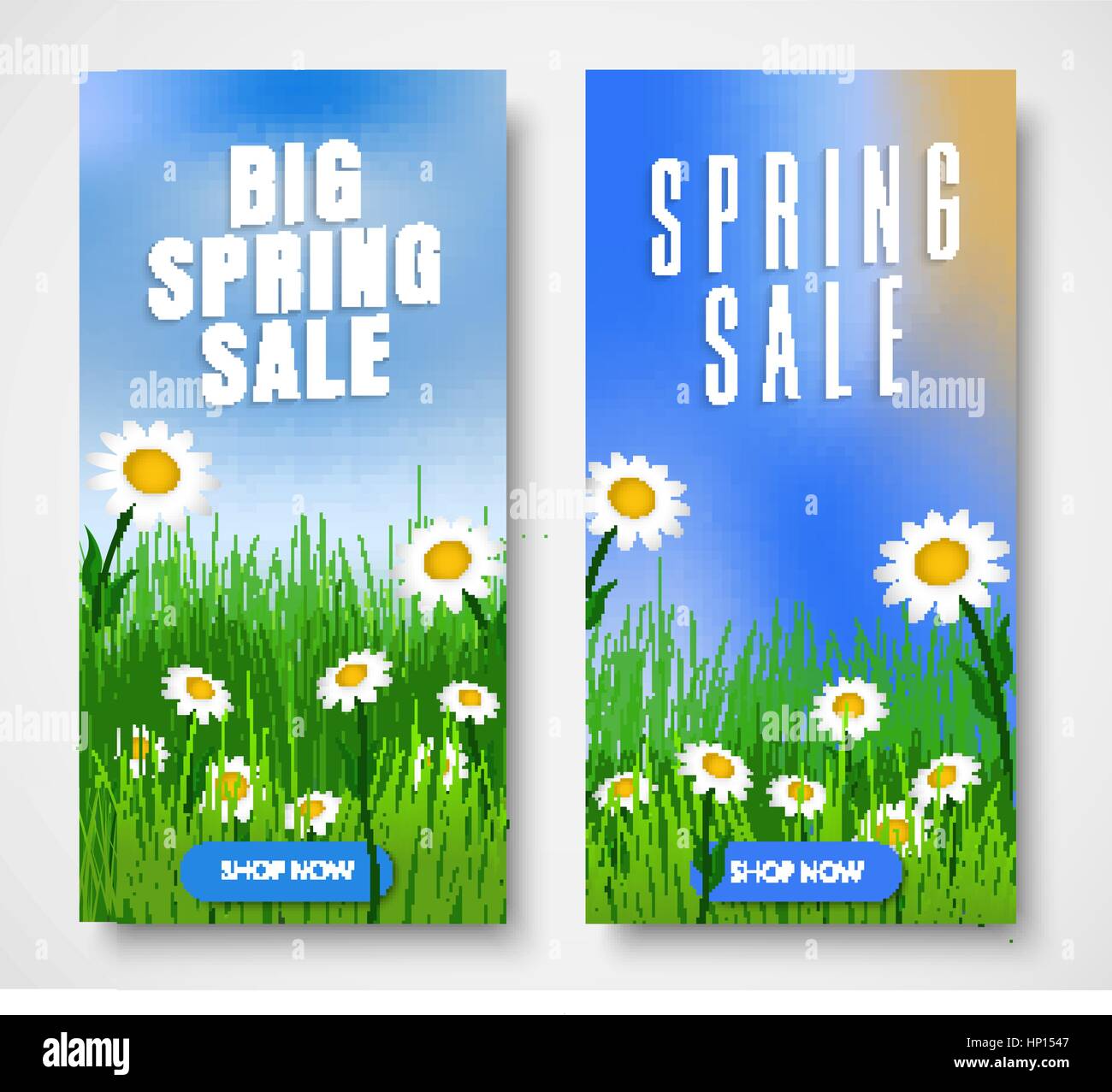 Green grass blue sky flowers Stock Vector Images - Alamy