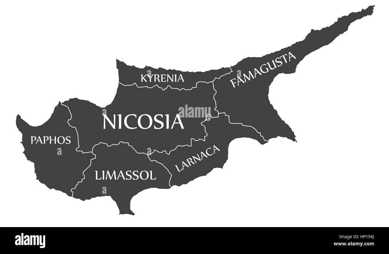 Cyprus country map black hi-res stock photography and images - Alamy