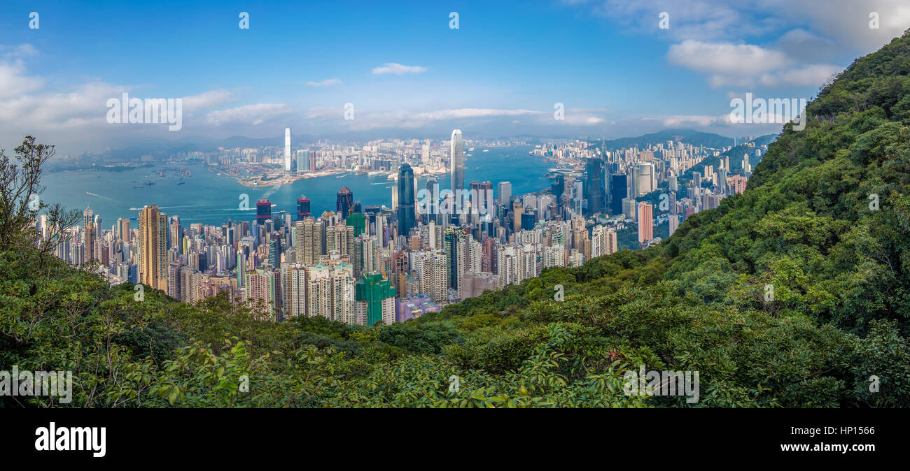 Aerial panorama hong kong downtown hi-res stock photography and images ...