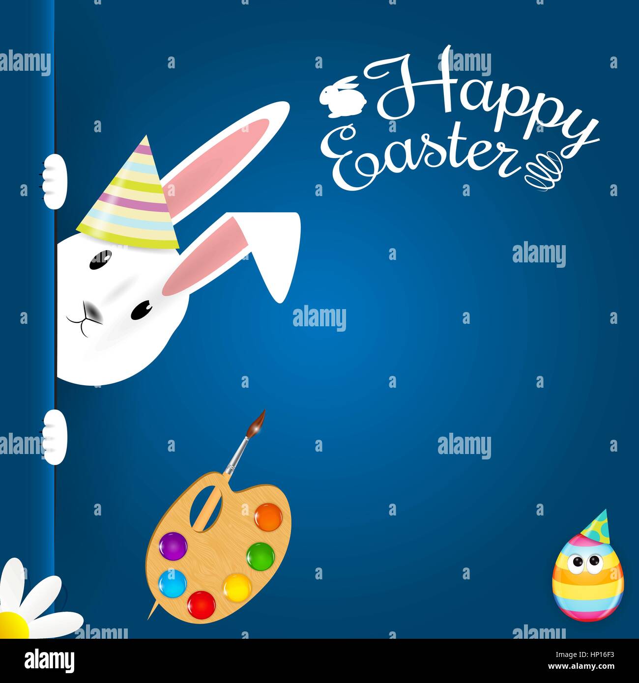 Beautiful Easter Hare on blue background. Vector Illustration EPS10 ...