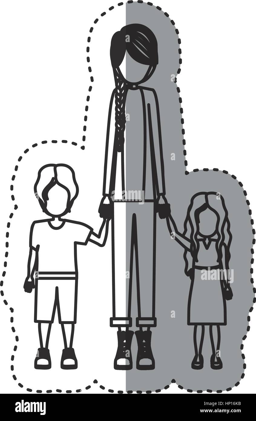 people woman with her children icon Stock Vector Image & Art - Alamy
