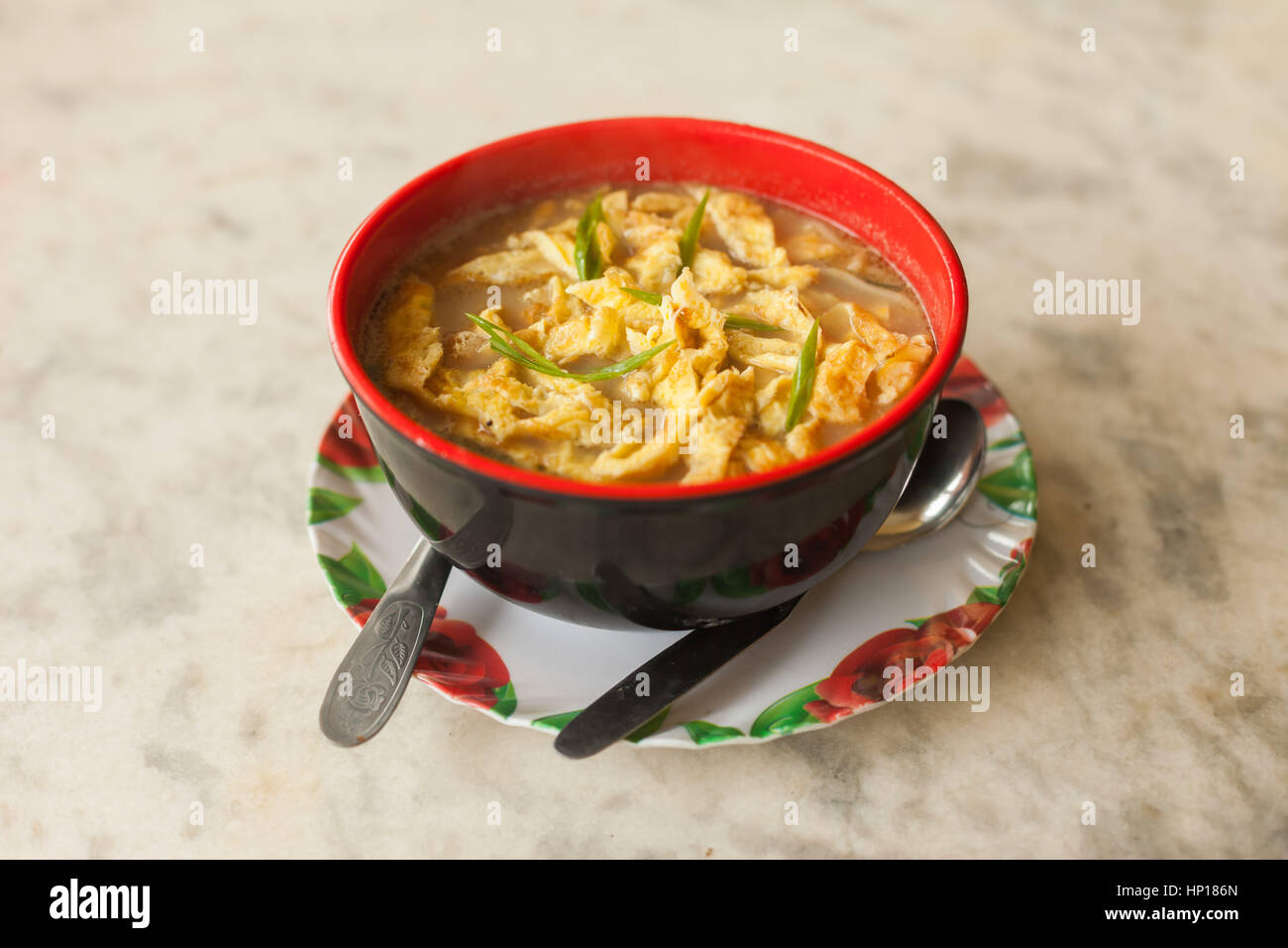 Egg Thukpa soup in Nepal Stock Photo - Alamy
