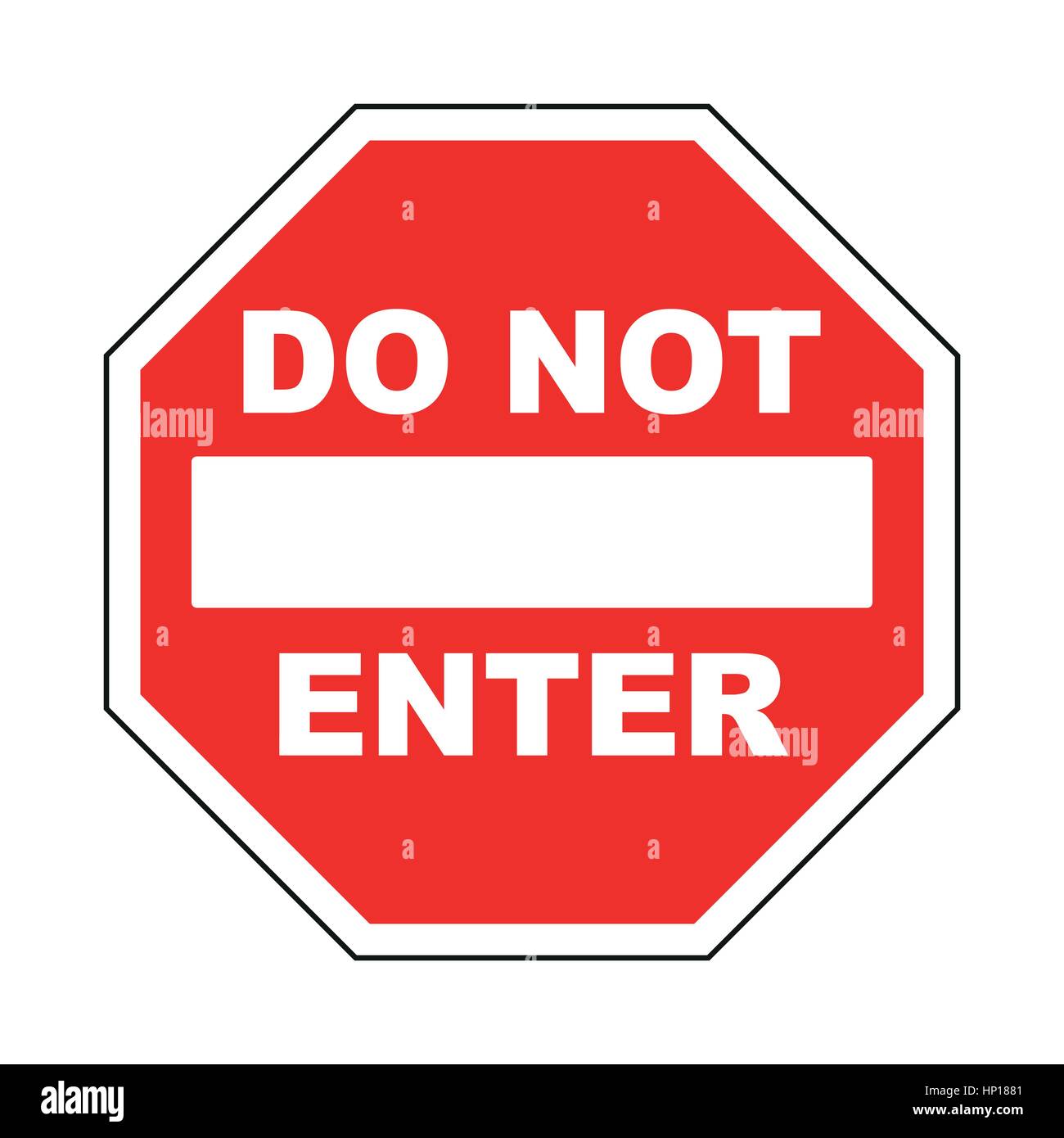 Do not enter sign with text. Warning red ortogonal icon isolated on ...