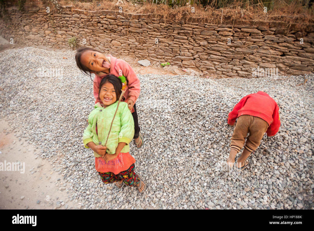 Nepali children playing hi-res stock photography and images - Alamy
