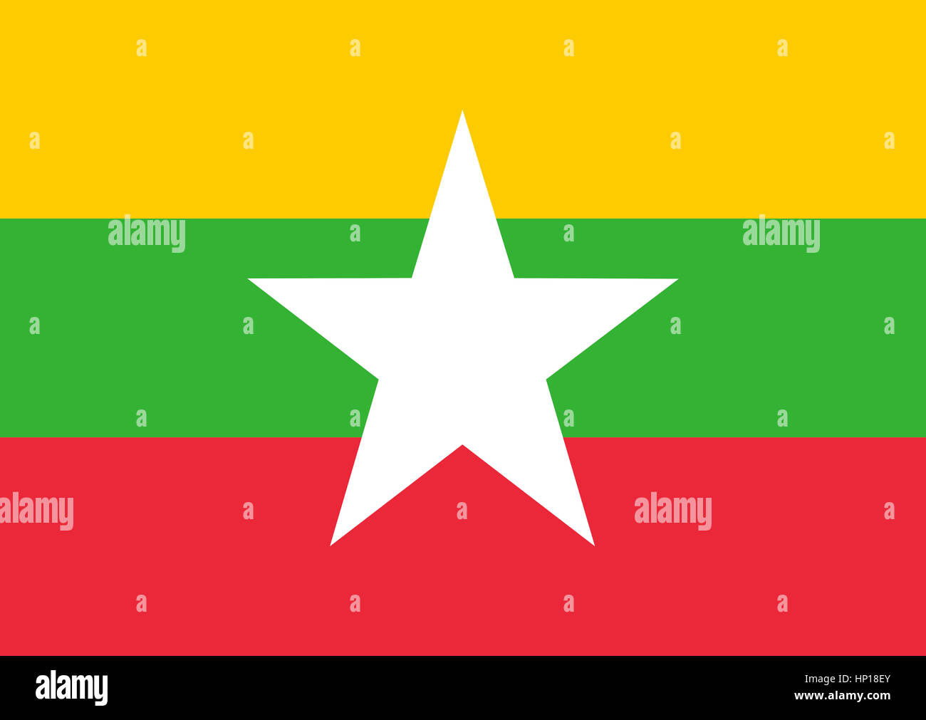 Colored flag of Myanmar Stock Photo - Alamy
