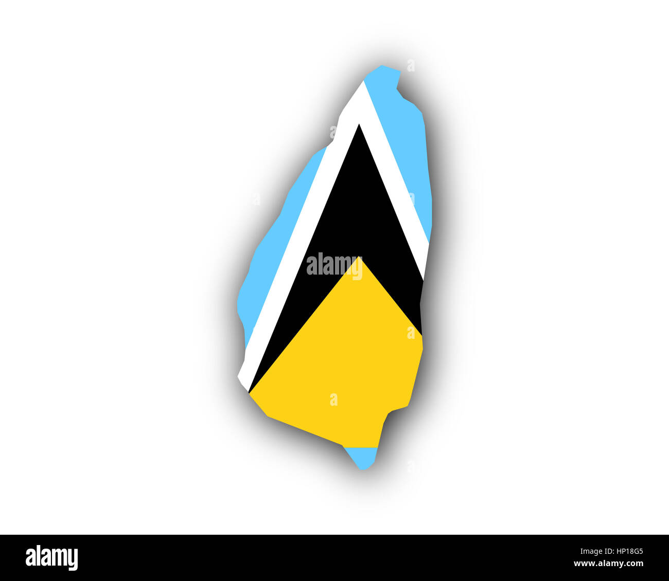 Map and flag of Saint Lucia Stock Photo - Alamy