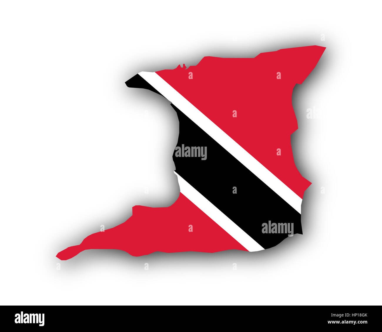 Map and flag of Trinidad and Tobago Stock Photo - Alamy