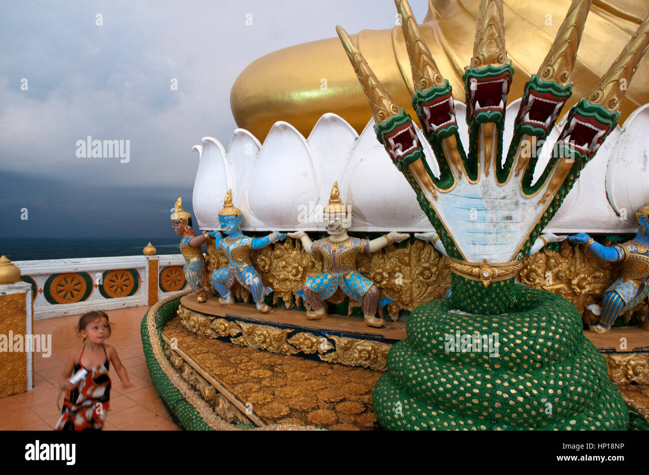 Foot Of The Protective Serpent At The base Of The Huge Buddha Wat Tham ...