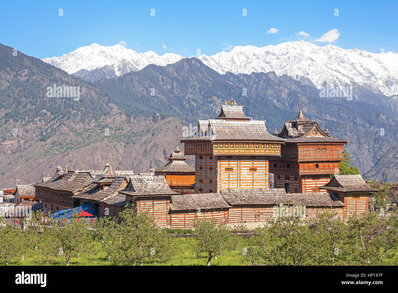 Grandiose view of Bhimakali Temple at sunrise. Sarahan, Himachal ...