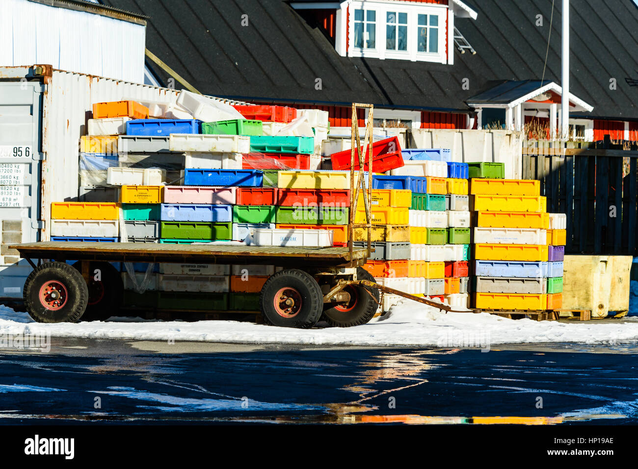 Stacked wooden crates hi-res stock photography and images - Alamy
