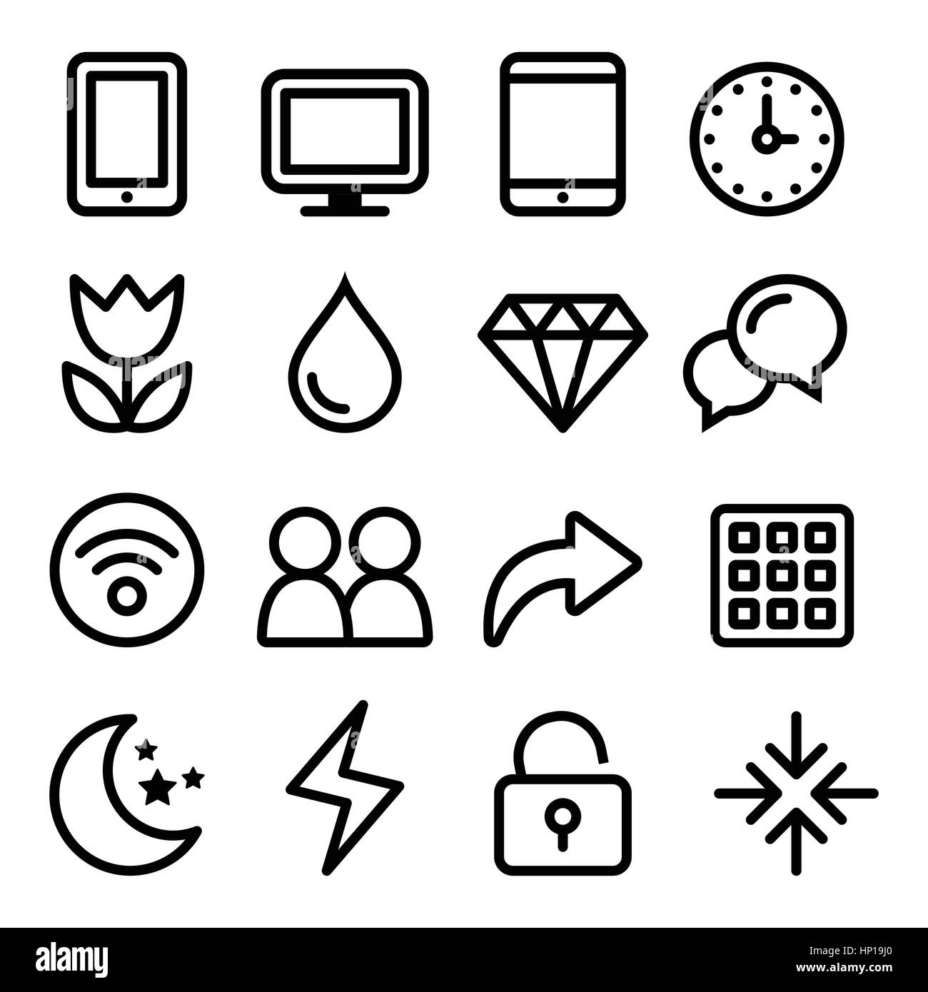 People with devices set Black and White Stock Photos & Images - Alamy