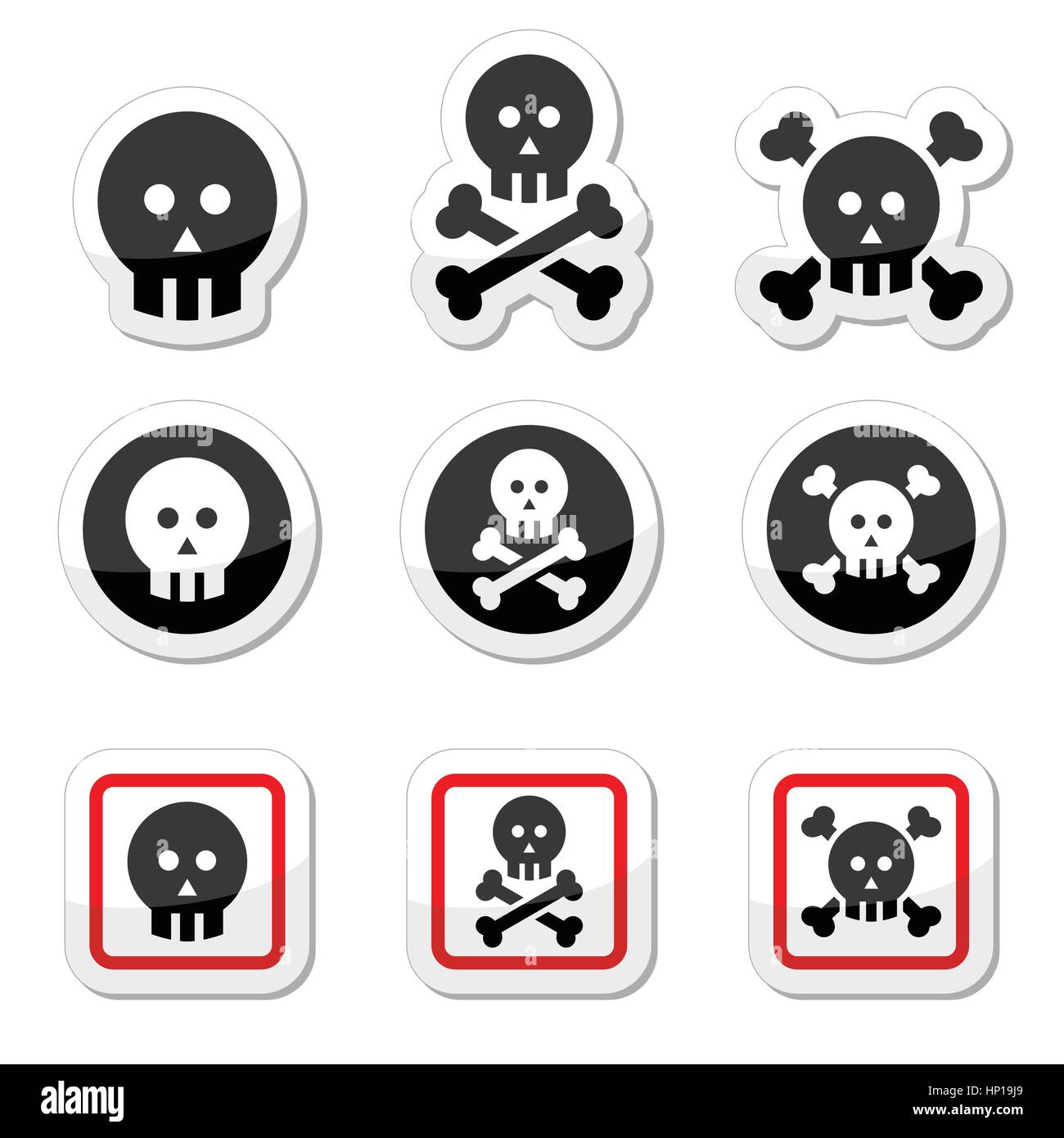 Skull bones white icons hi-res stock photography and images - Alamy