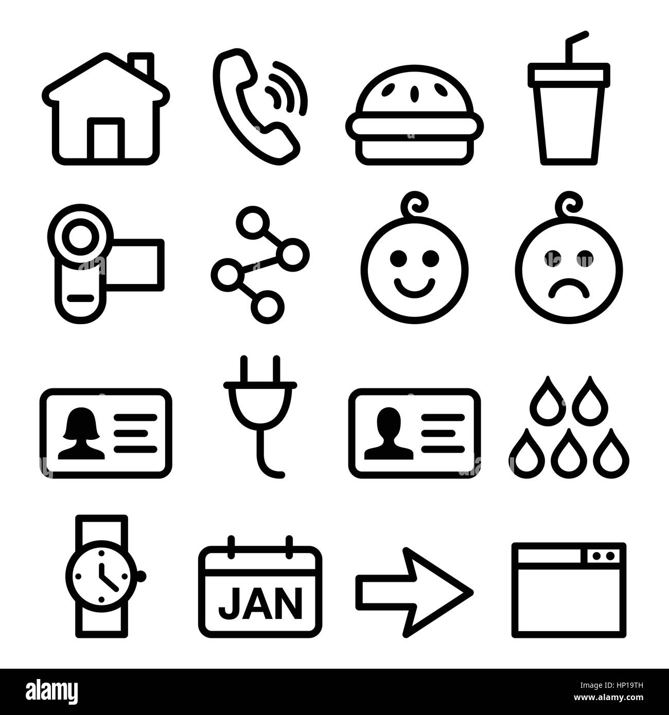 Website, application vector line icons set. Computer, technology black ...