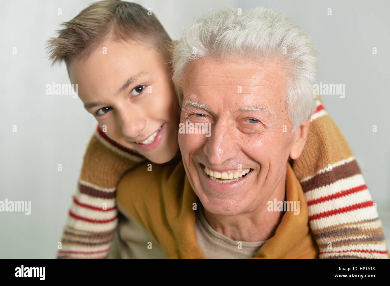 happy grandfather and grandson Stock Photo - Alamy