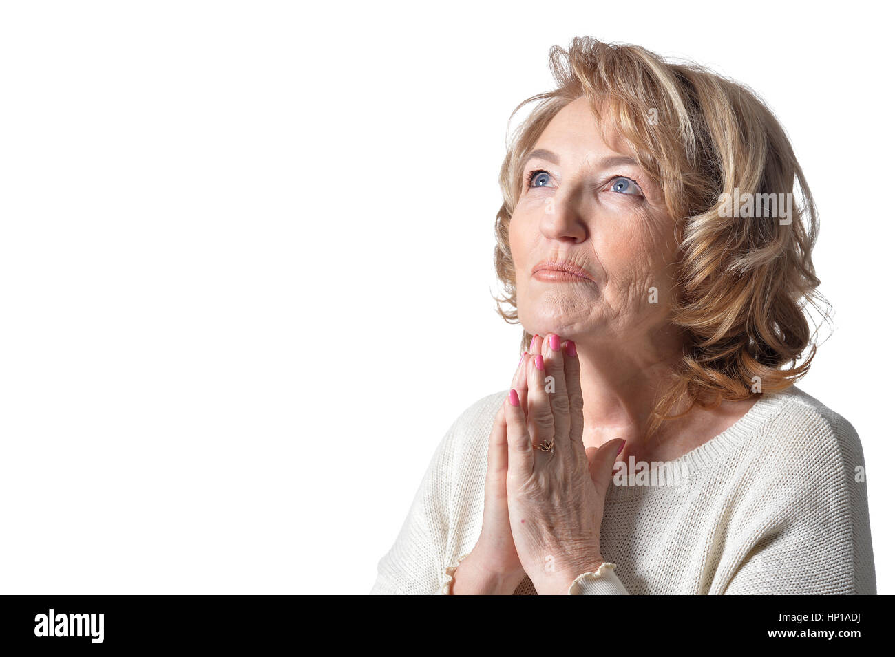 Portrait of praying woman Stock Photo - Alamy