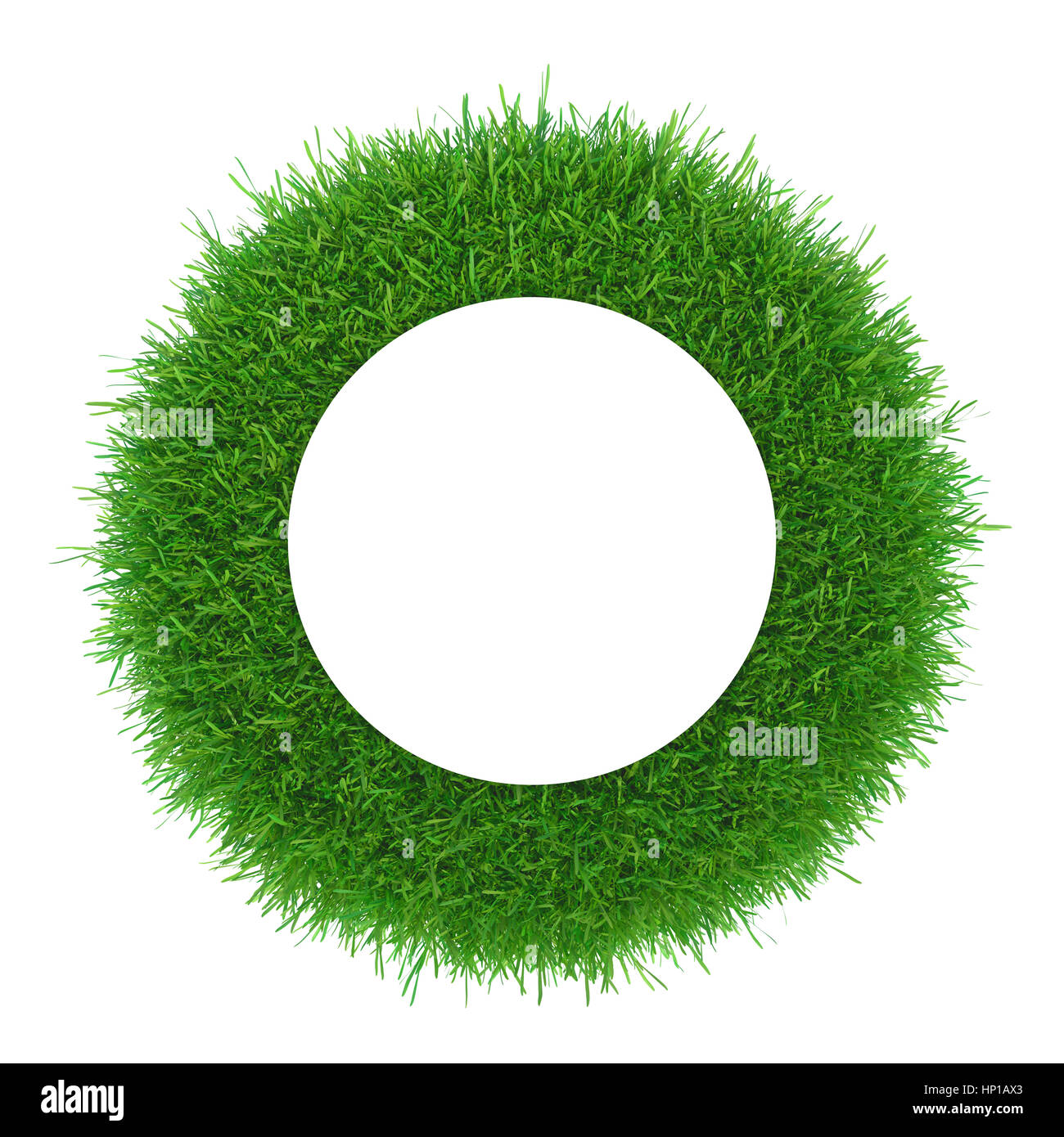 Green grass frame with white circle centre Stock Photo - Alamy