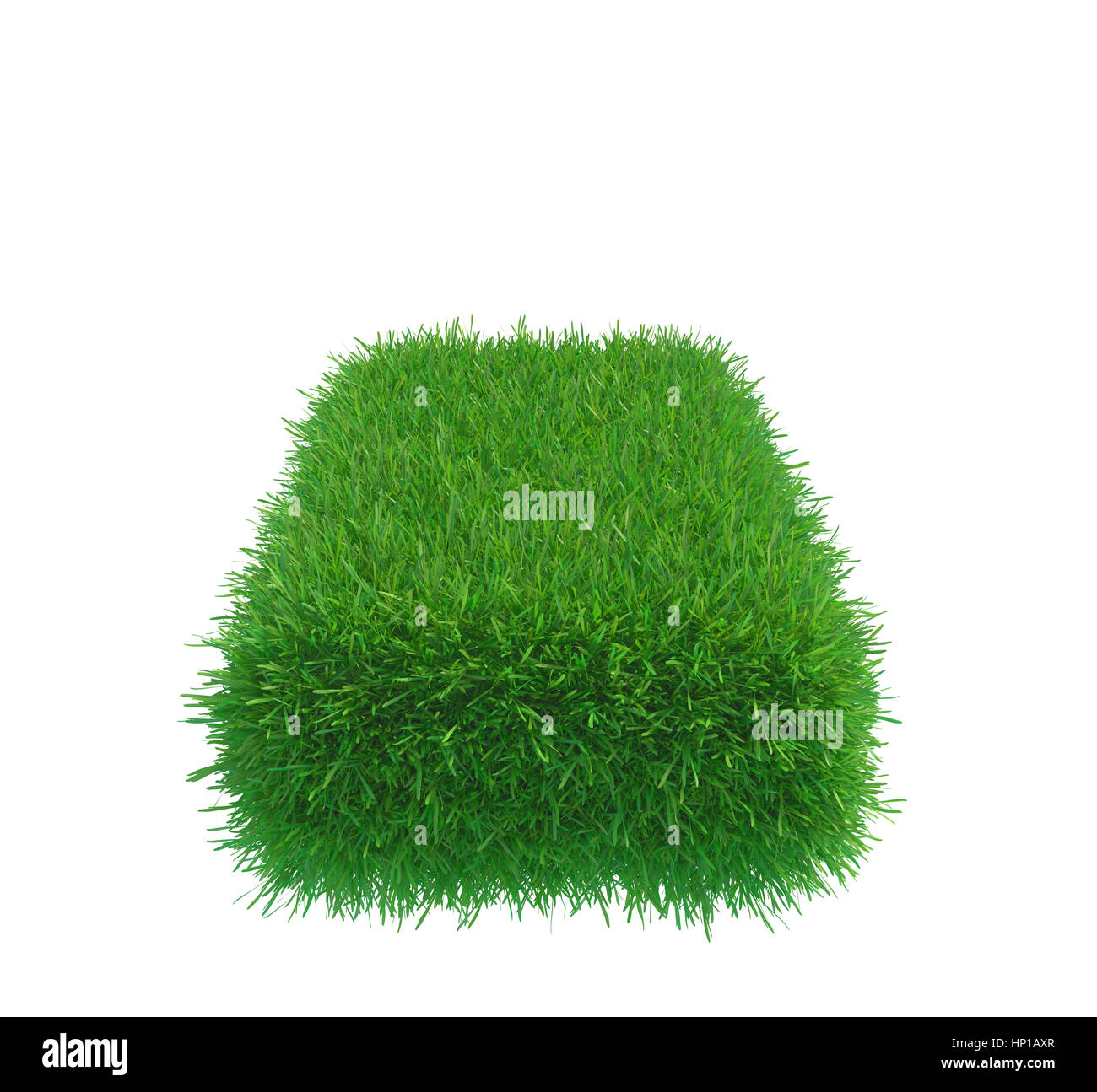 Green grass cube on white background Stock Photo - Alamy
