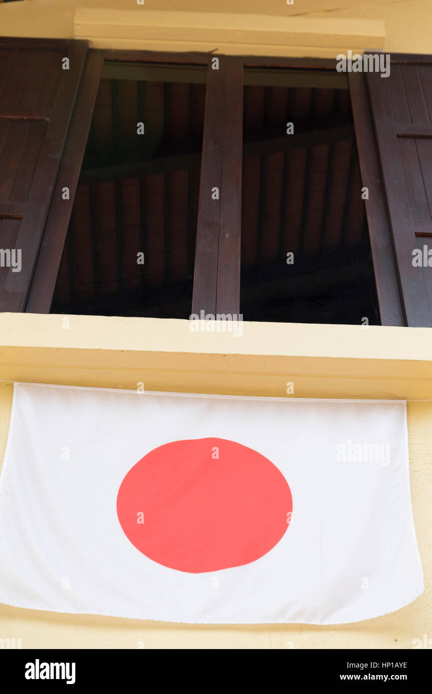 brown wooden window with tinted glass decorating with japan national ...
