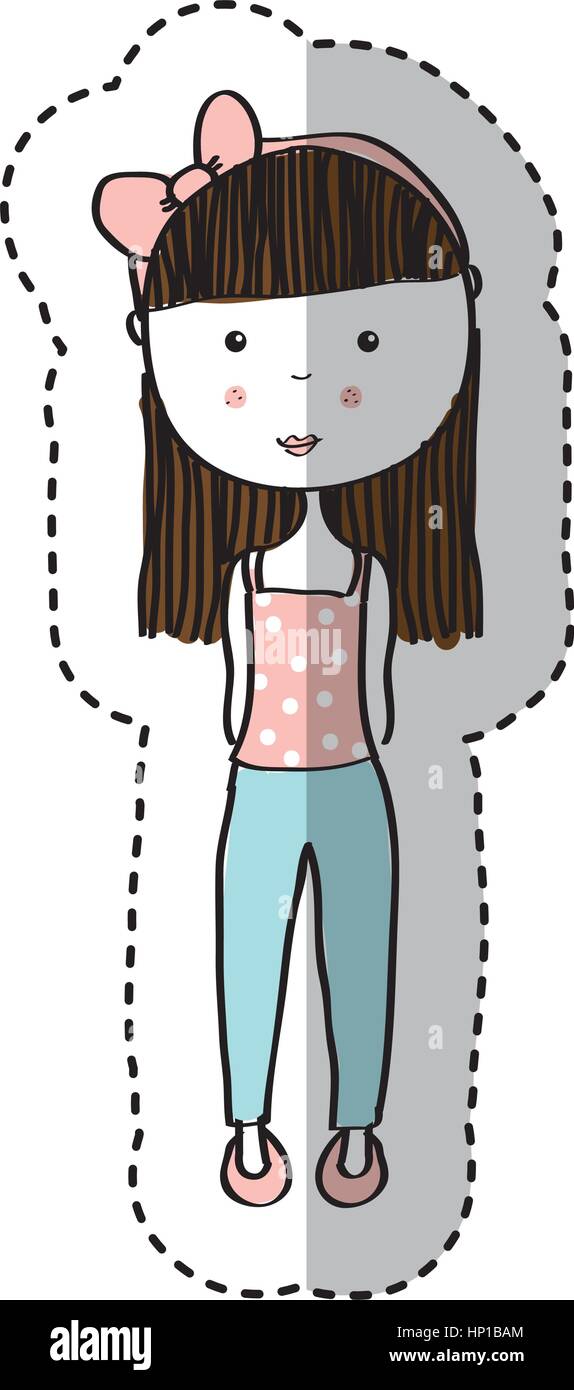 little girl drawing isolated icon vector illustration design Stock ...