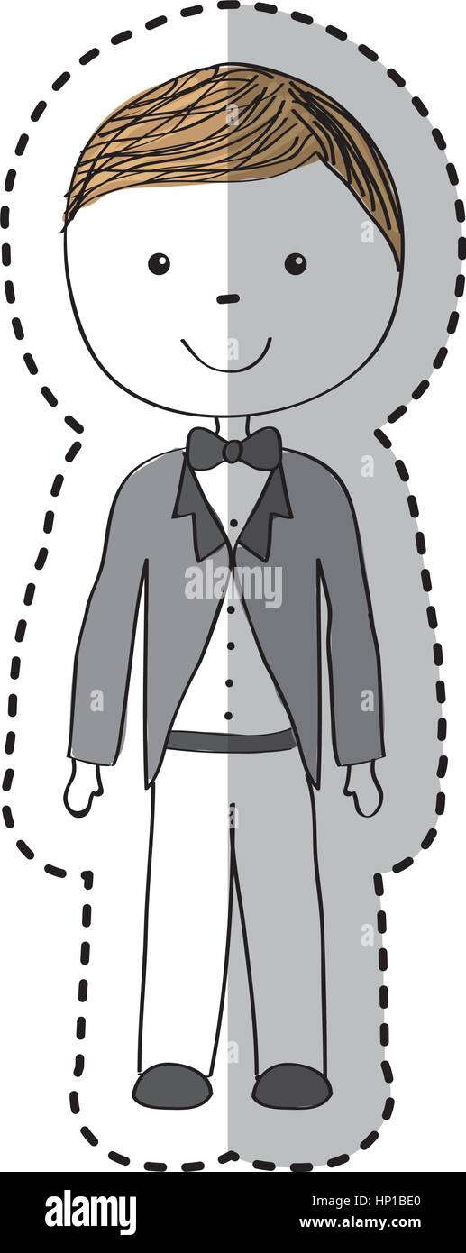 just married man drawing vector illustration design Stock Vector Image ...