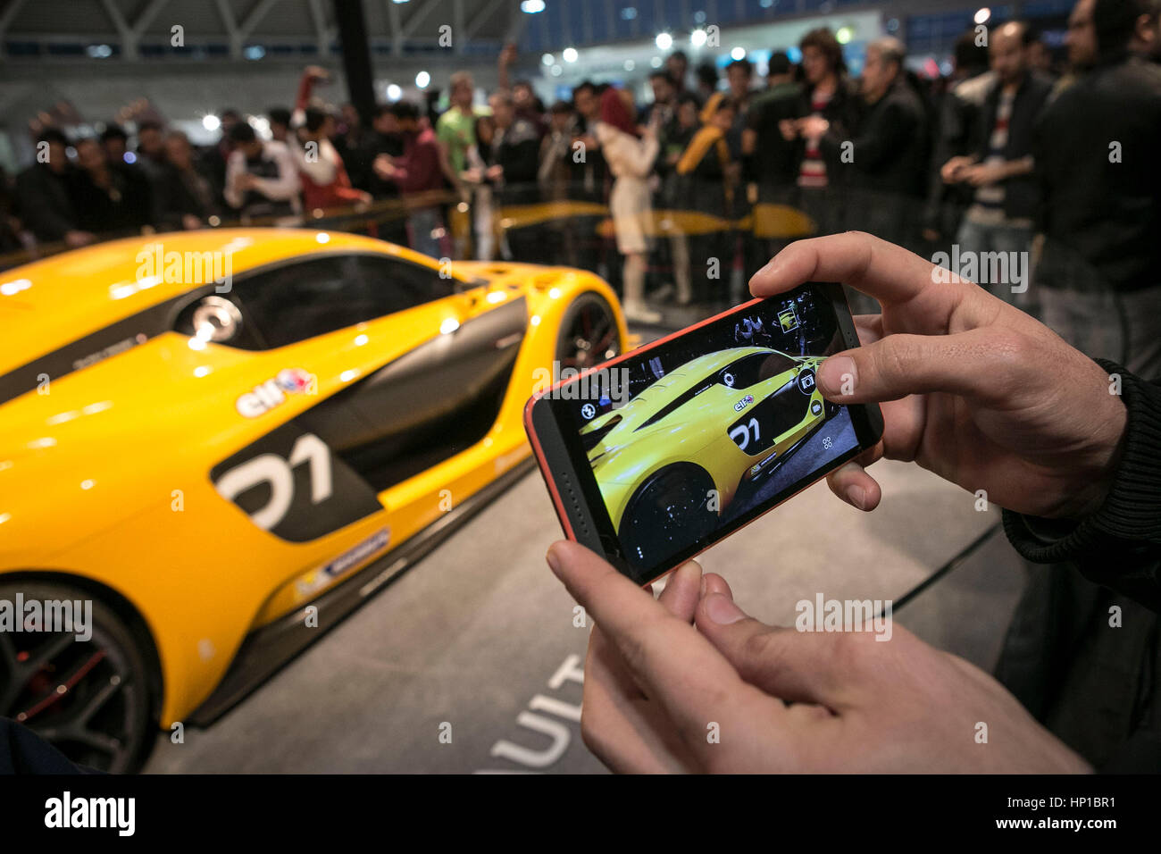 Tehran, Iran. 16th Feb, 2017. A visitor takes photos during the Tehran ...