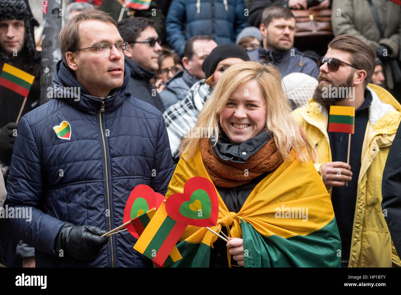 Vilnius, Lithuania. 16th Feb, 2017. Citizens are seen during the ...
