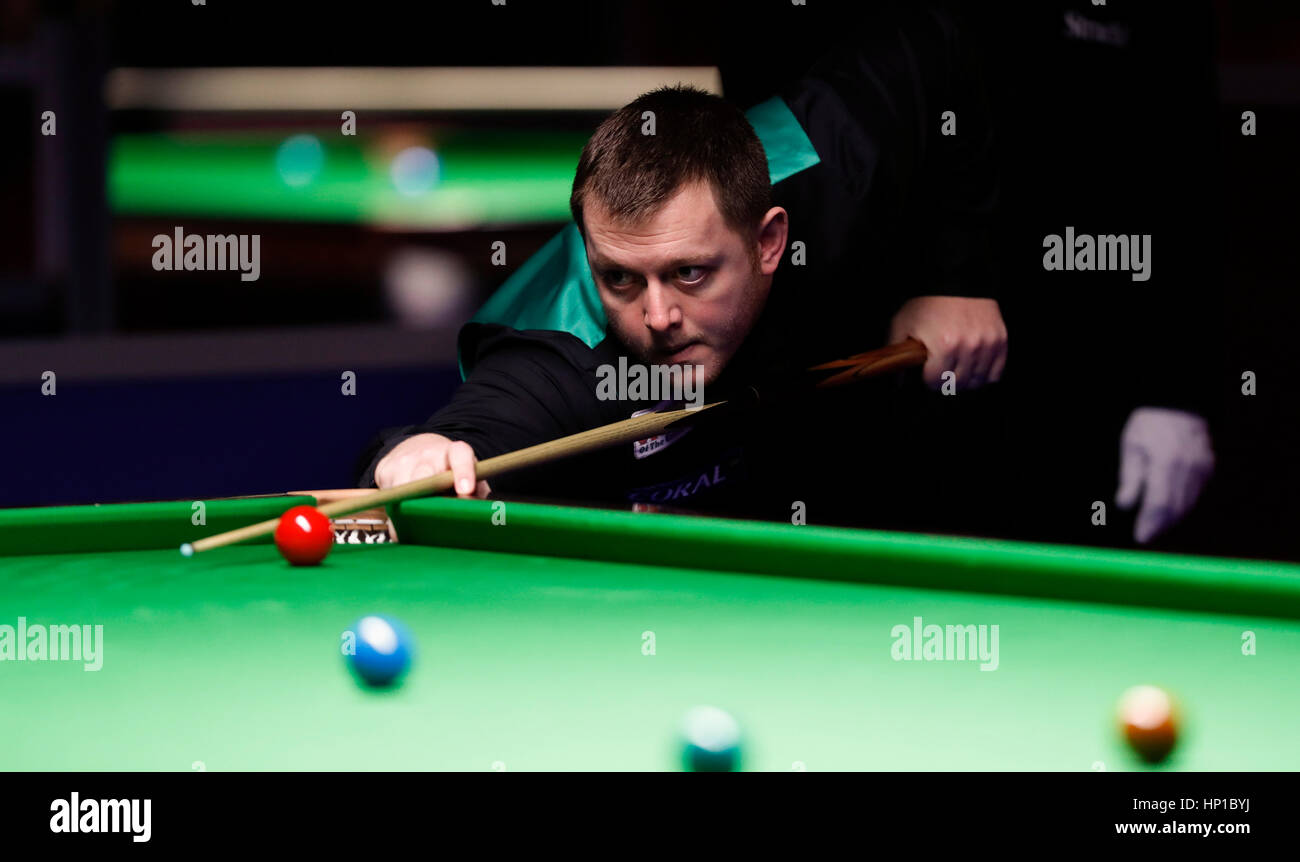 Cardiff, Wales. 16th Feb, 2017. Mark Allen of Northern Ireland competes ...
